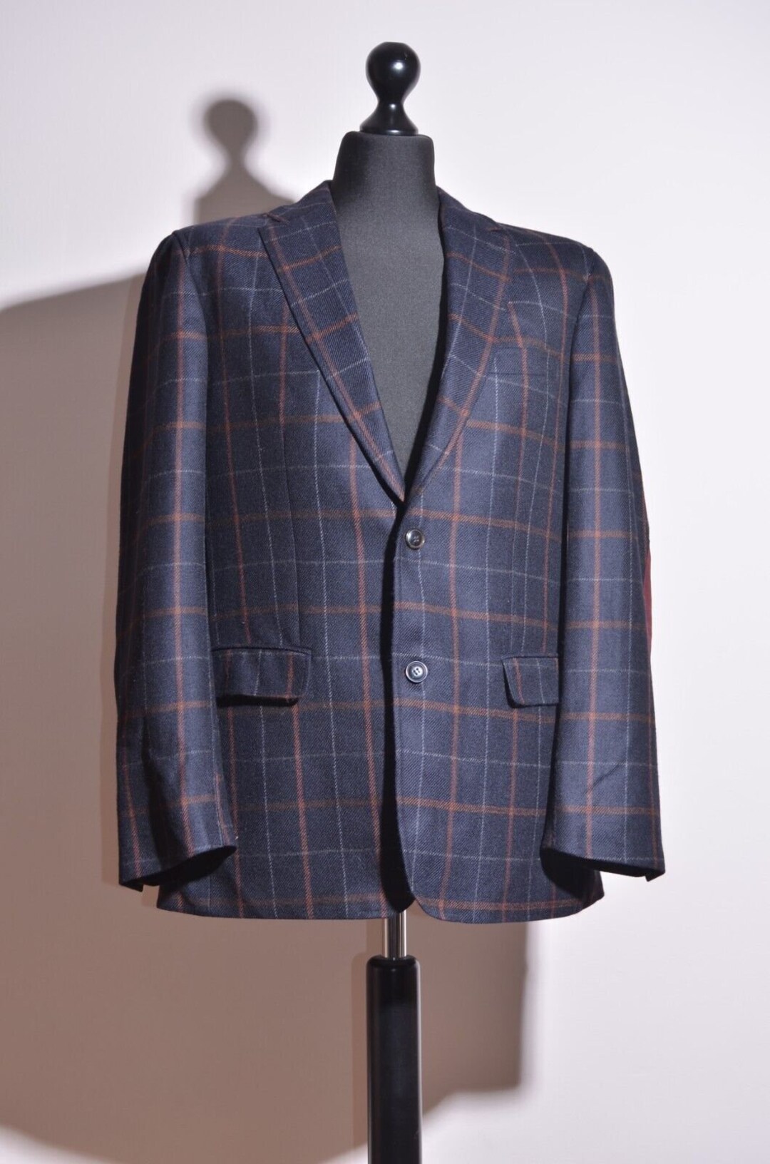 BARUTTI Mens Check Dark Navy Wool/cashmere Blazer Jacket Size UK40R ...