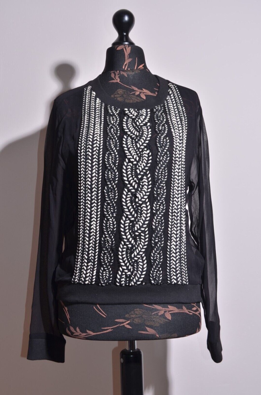 ALL SAINTS Womens Plethen Top Jumper Oversized Black Chiffon Size M - Etsy