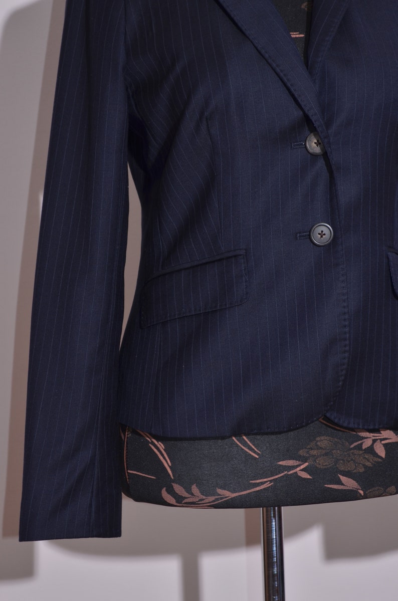 J. Crew Womens Dark Navy Striped Blazer Jacket 2button Size 6 - Etsy