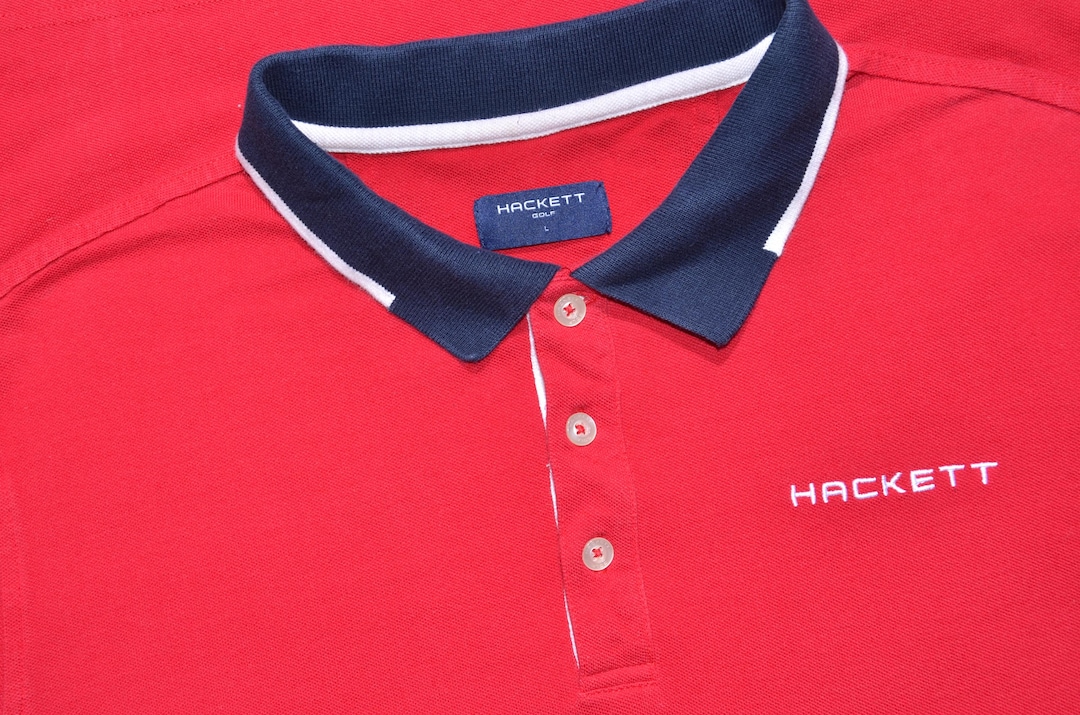 Hackett Golf Men's Polo Shirt Red Short Sleeve Cotton Size L - Etsy