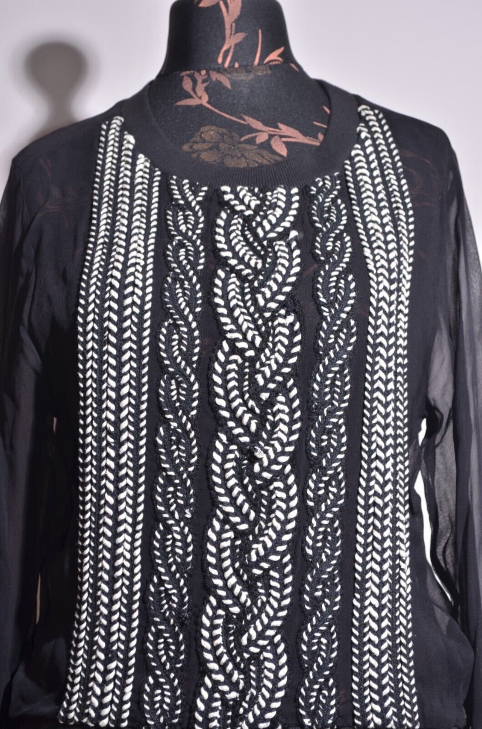 ALL SAINTS Womens Plethen Top Jumper Oversized Black Chiffon Size M - Etsy