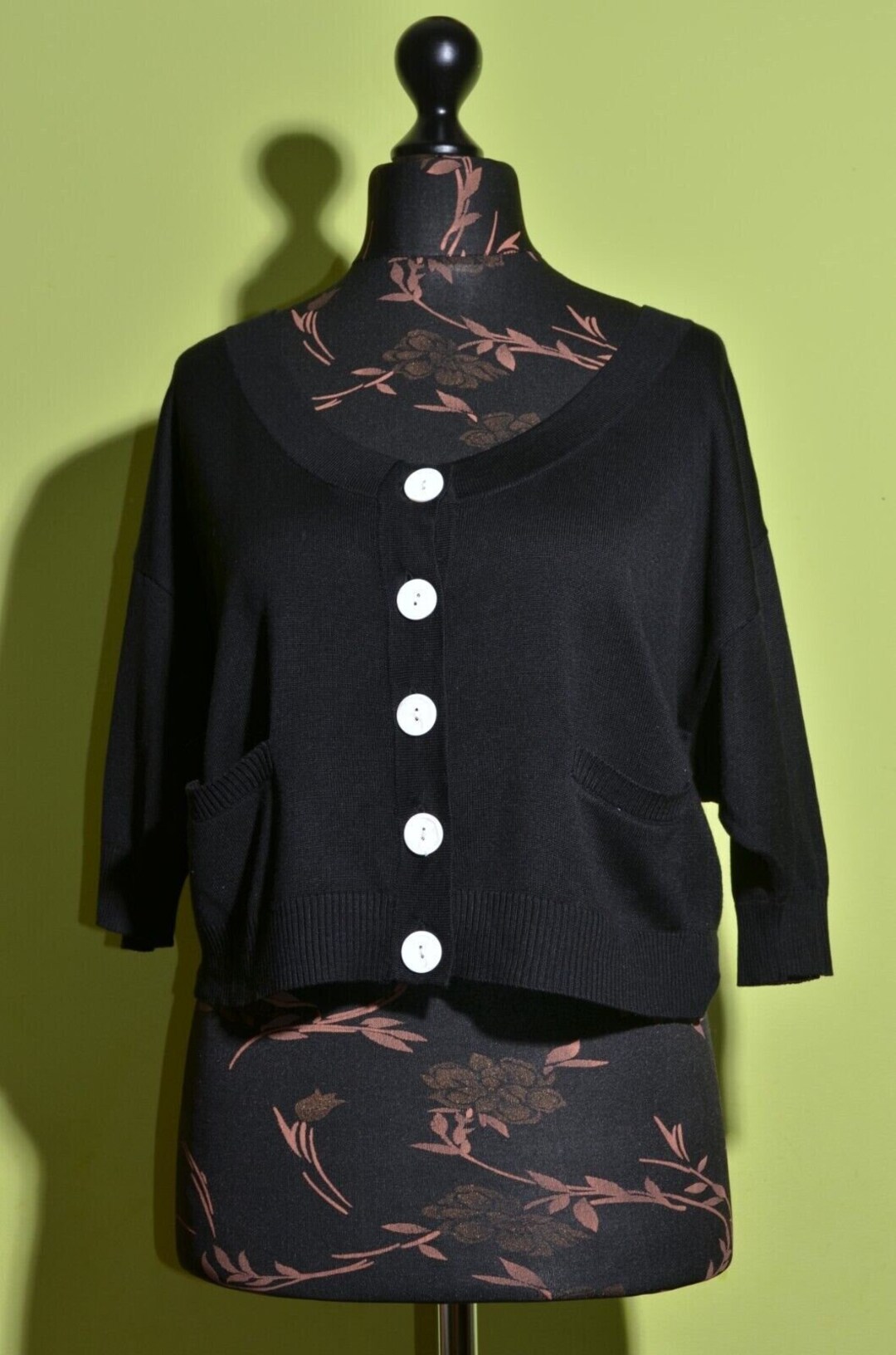 Marimekko Ritva Falla Cardigan Jumper Sweater Silk Black Oversize M/L ...