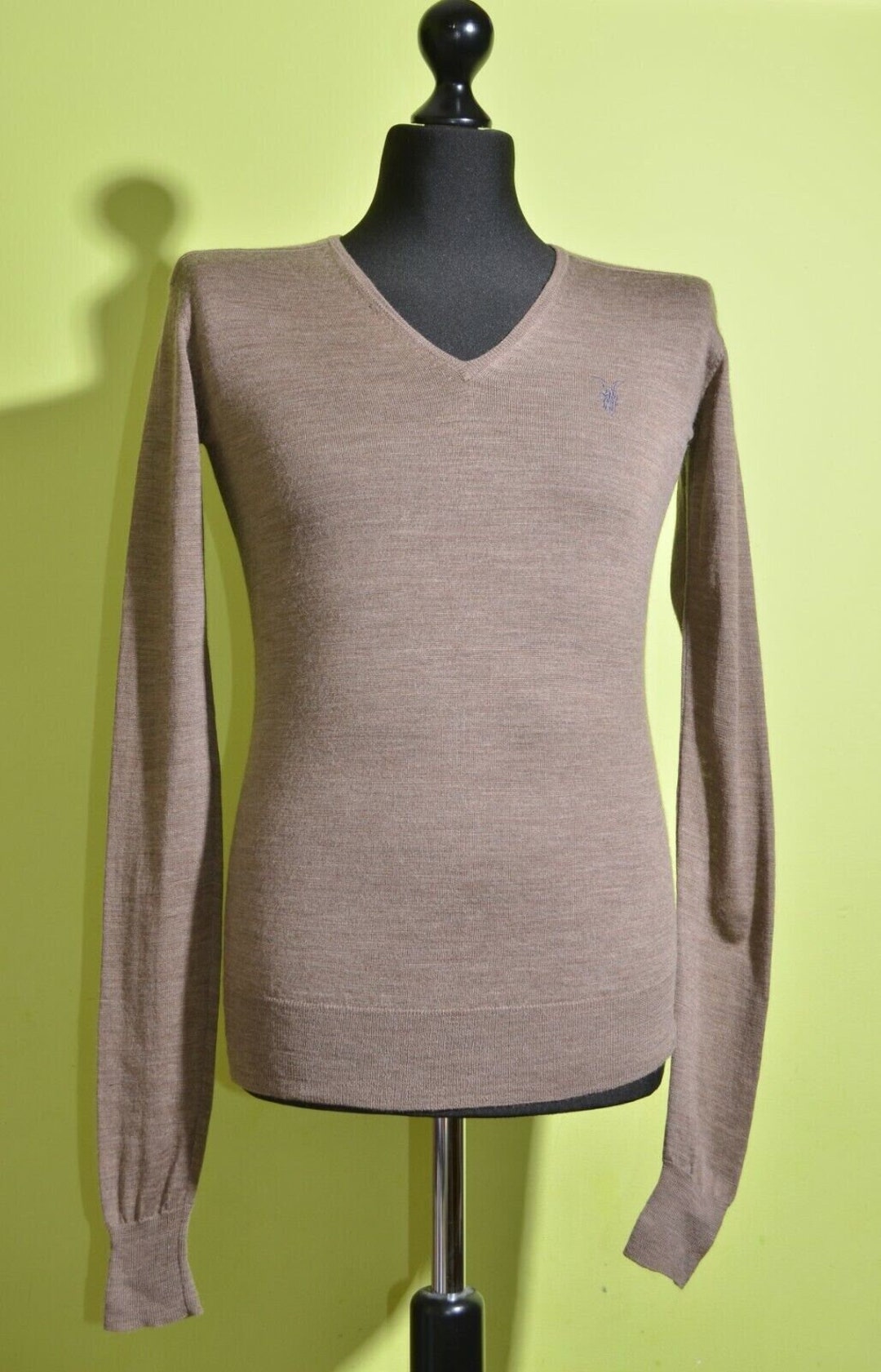All Saints Shadow V Neck Long Sleeve Gray Jumper Sweater Slim Fit Size ...