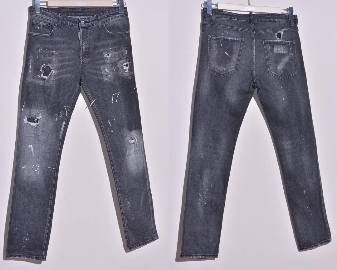 Dsquared2 Men's Jeans Distressed Grey Denim Designer Size 50 - Etsy