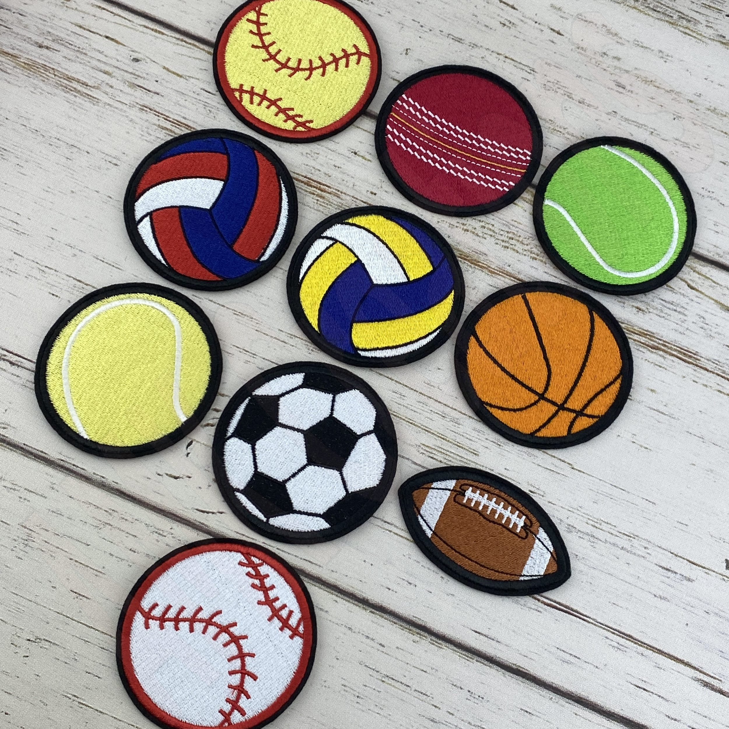 Sport Balls Embroidery Patches Soccer Basketball - Etsy
