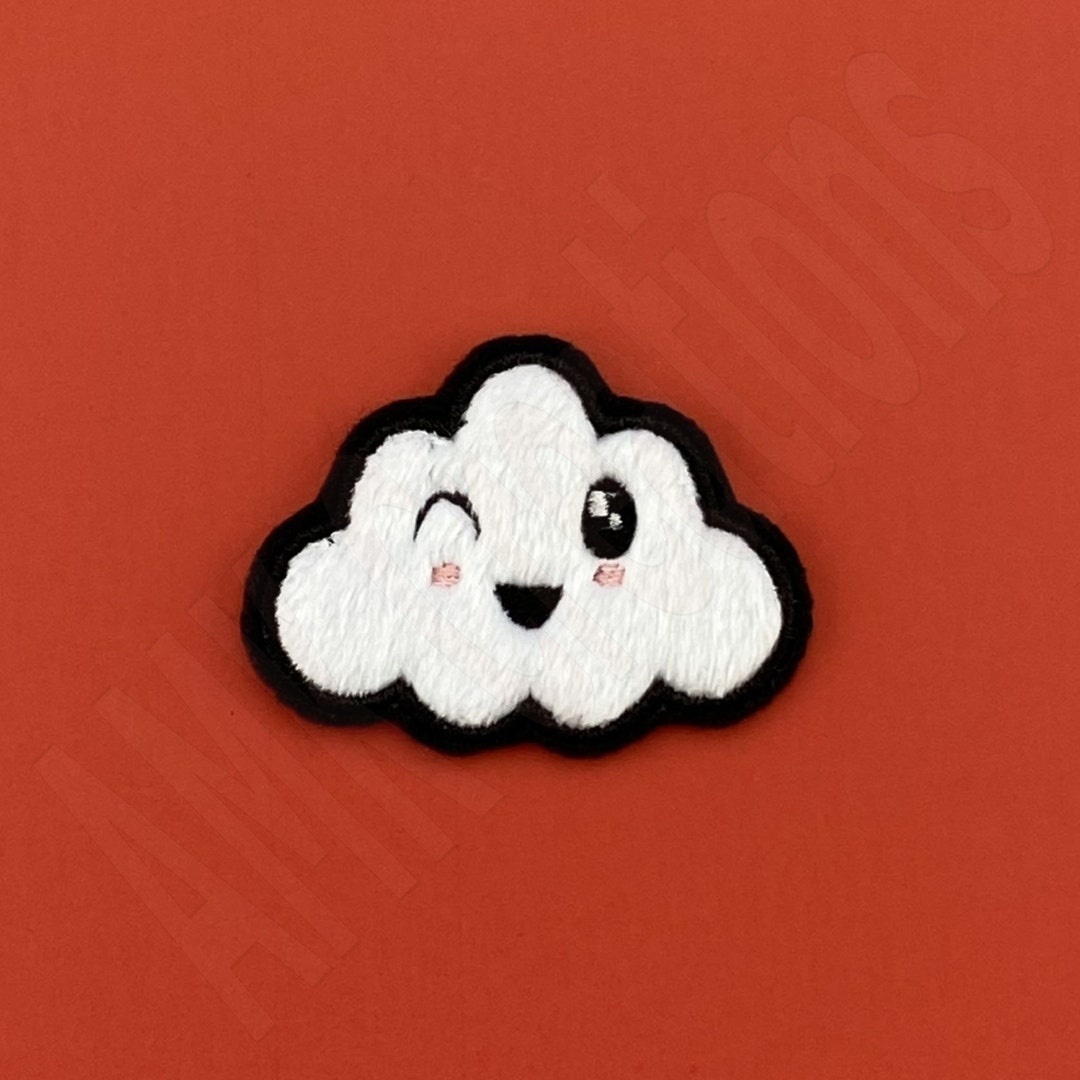Furry Cloud Embroidered Patch Cute Cloud Applique Patch White ...