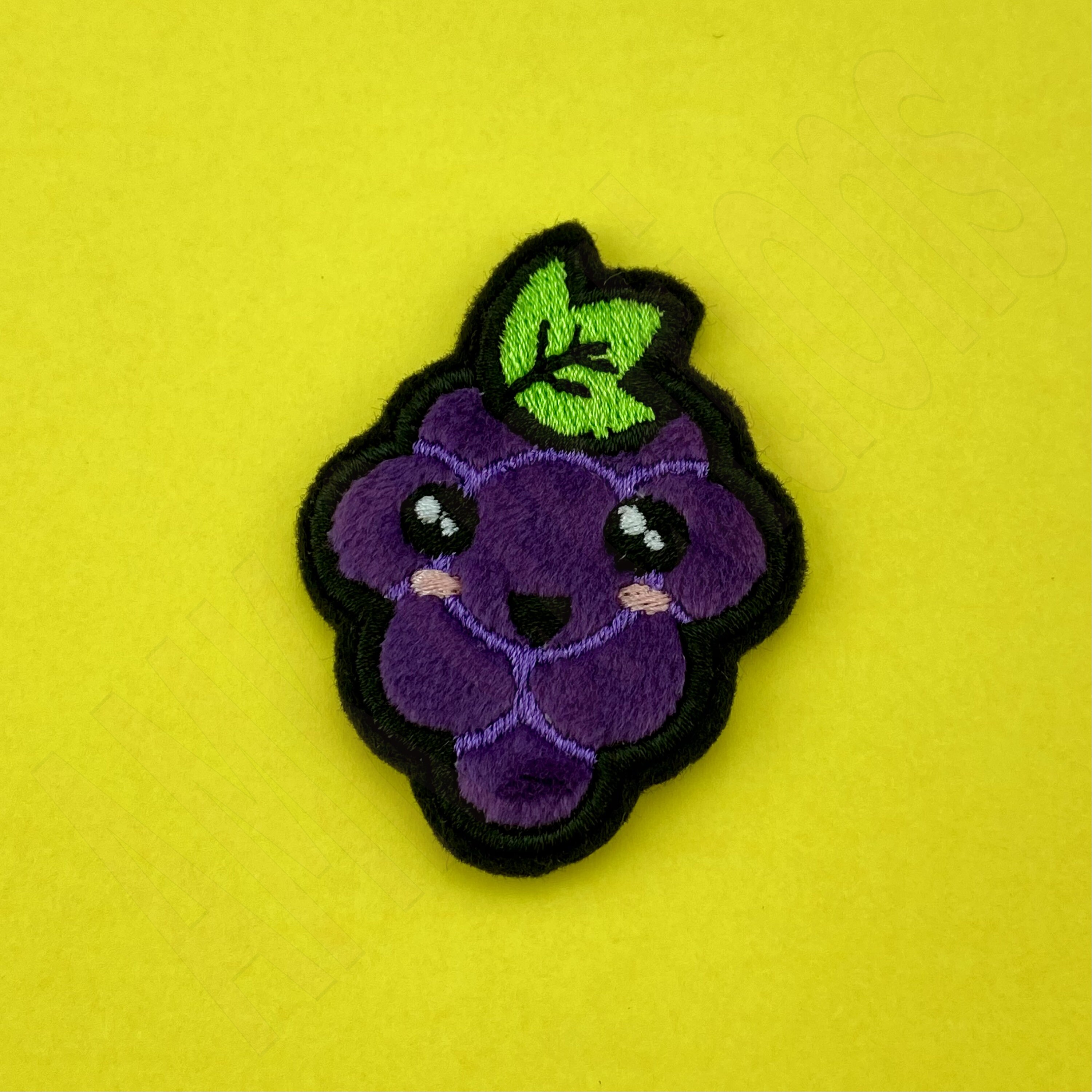 Furry Grape Embroidered Patch | Cute Grape Applique Patch | Purple ...