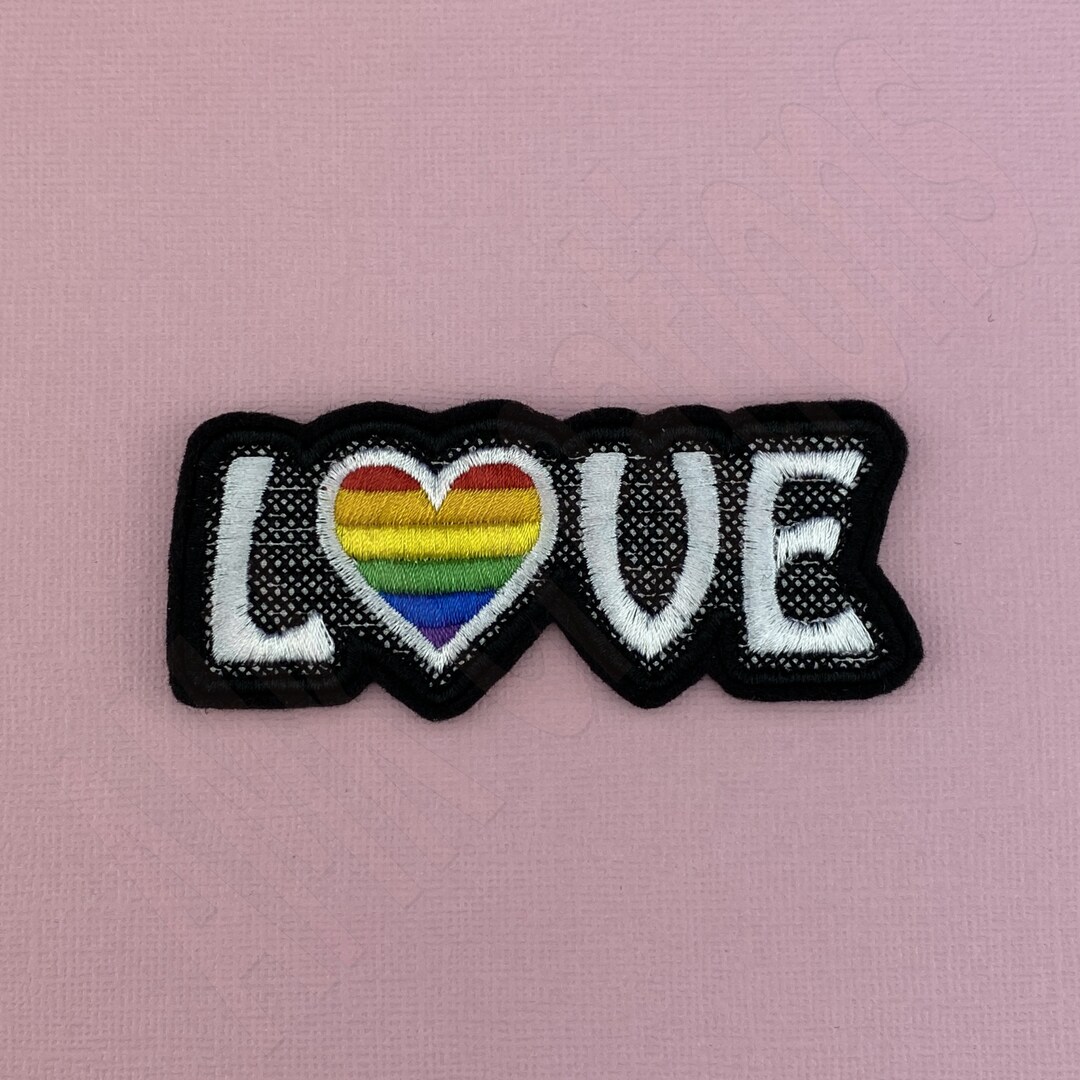Rainbow Embroidered Patch Love Embroidery Applique Pride - Etsy