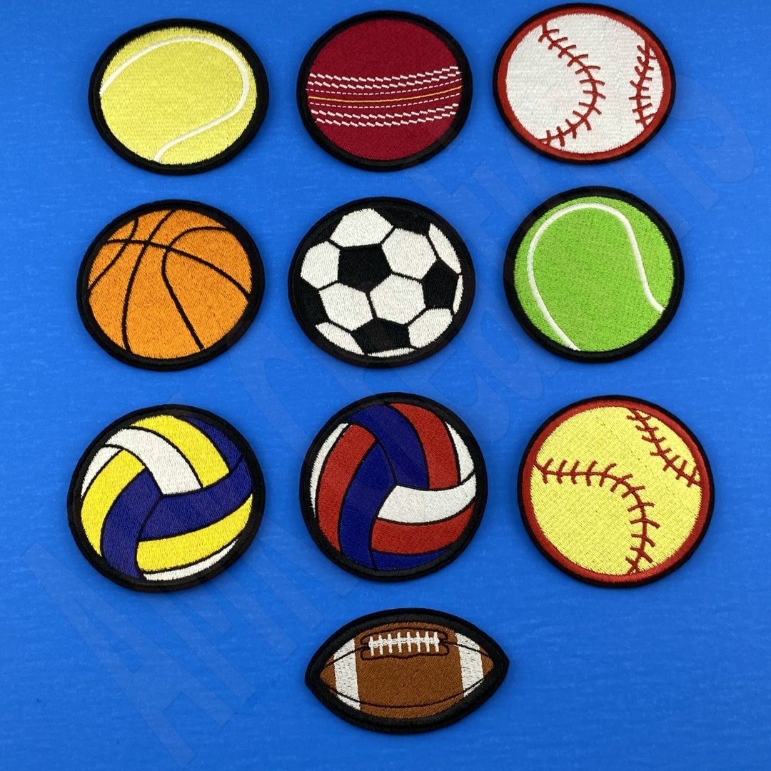 Sport Balls Embroidery Patches Soccer Basketball Volleyball Baseball ...