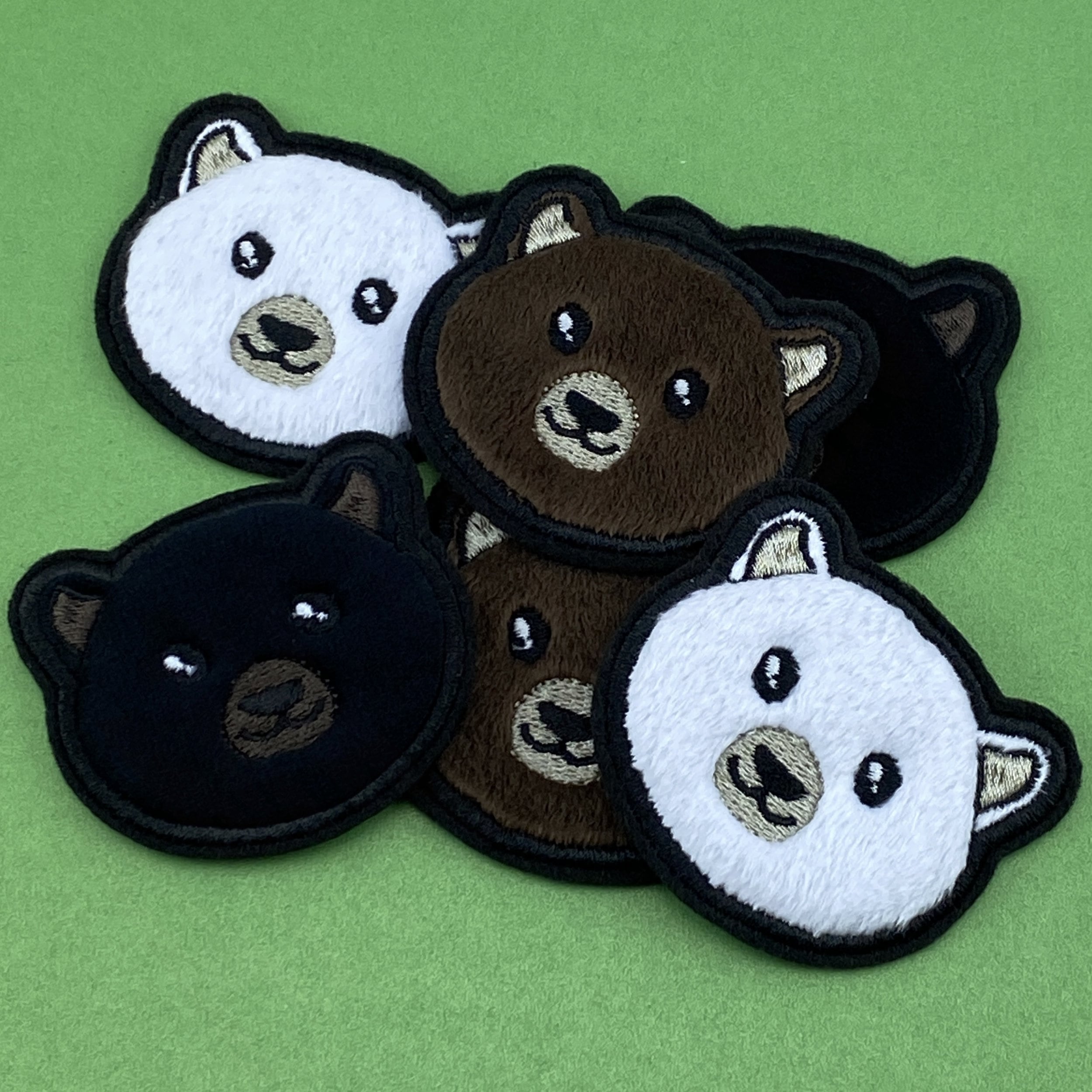 Furry Bear Embroidered Patch Cute Teddy Bear Patch Polar and Grizzly ...