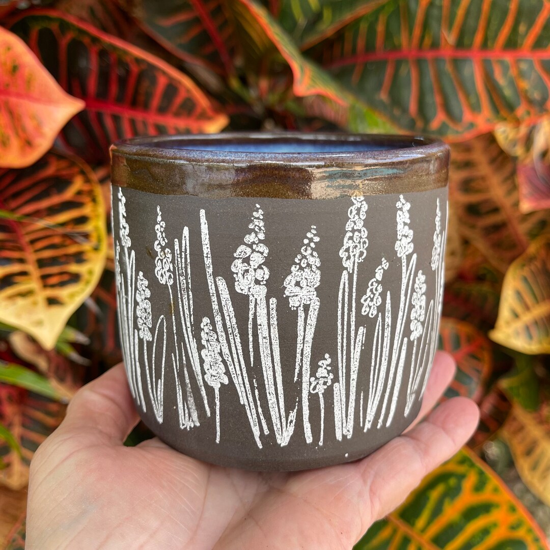 Ceramic Floral Tumbler, Handleless Coffee Mug, Teacup With Lilac ...