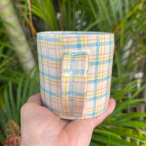 Handmade Plaid Mug Ceramic Coffee Mug Pottery Teacup in - Etsy