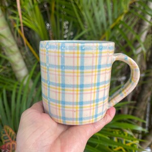 Handmade Plaid Mug Ceramic Coffee Mug Pottery Teacup in - Etsy