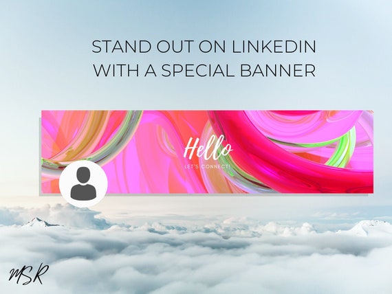 Pink Abstract Linkedin Banner Instant Download for Linkedin - Etsy