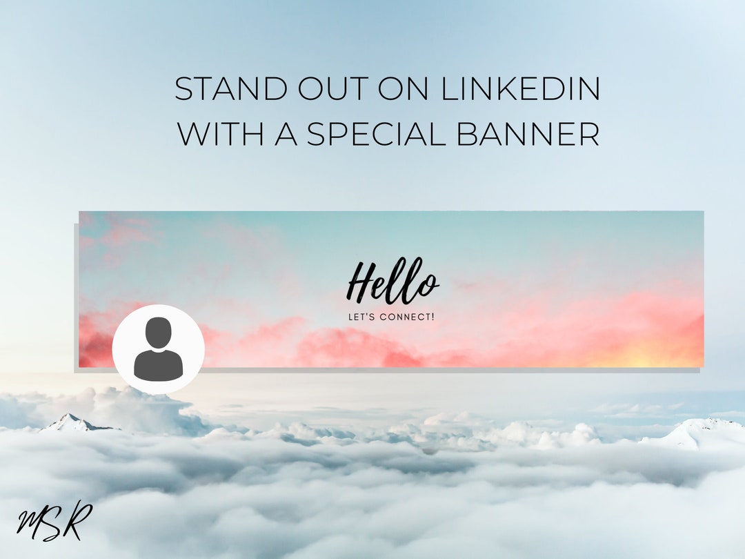 Buy Pink Sky Linkedin Banner | Instant Download for Linkedin Background ...