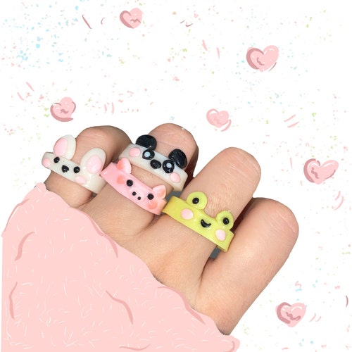 Animal Clay Ring | Etsy