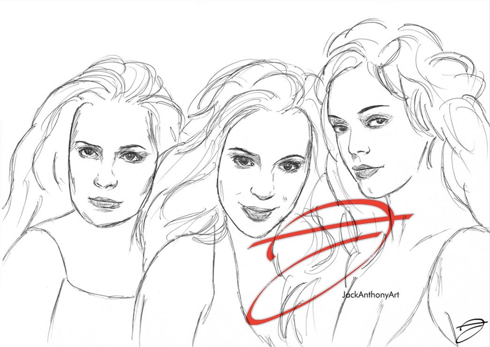Charmed - Season 8 Pen Sketch Print - Etsy