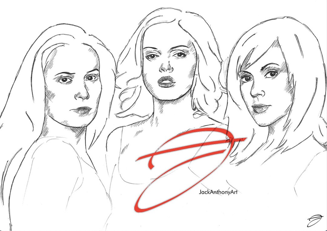 Charmed - Season 5 Pen Sketch Print - Etsy