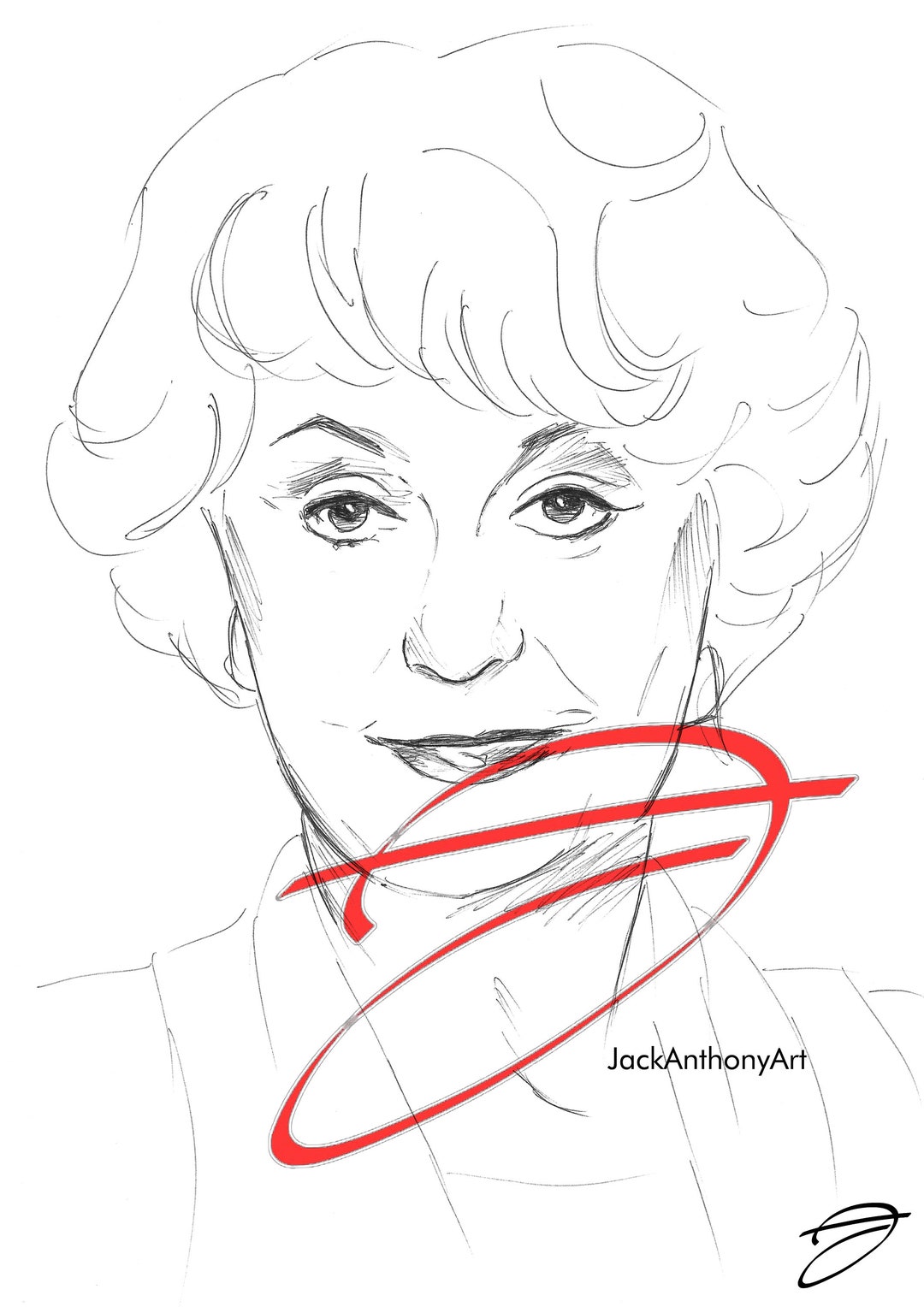 Bea Arthur as Dorothy Zbornack Pen Sketch Print - Etsy