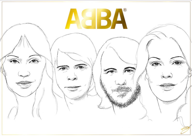 ABBA - Pen Sketch Print - Etsy