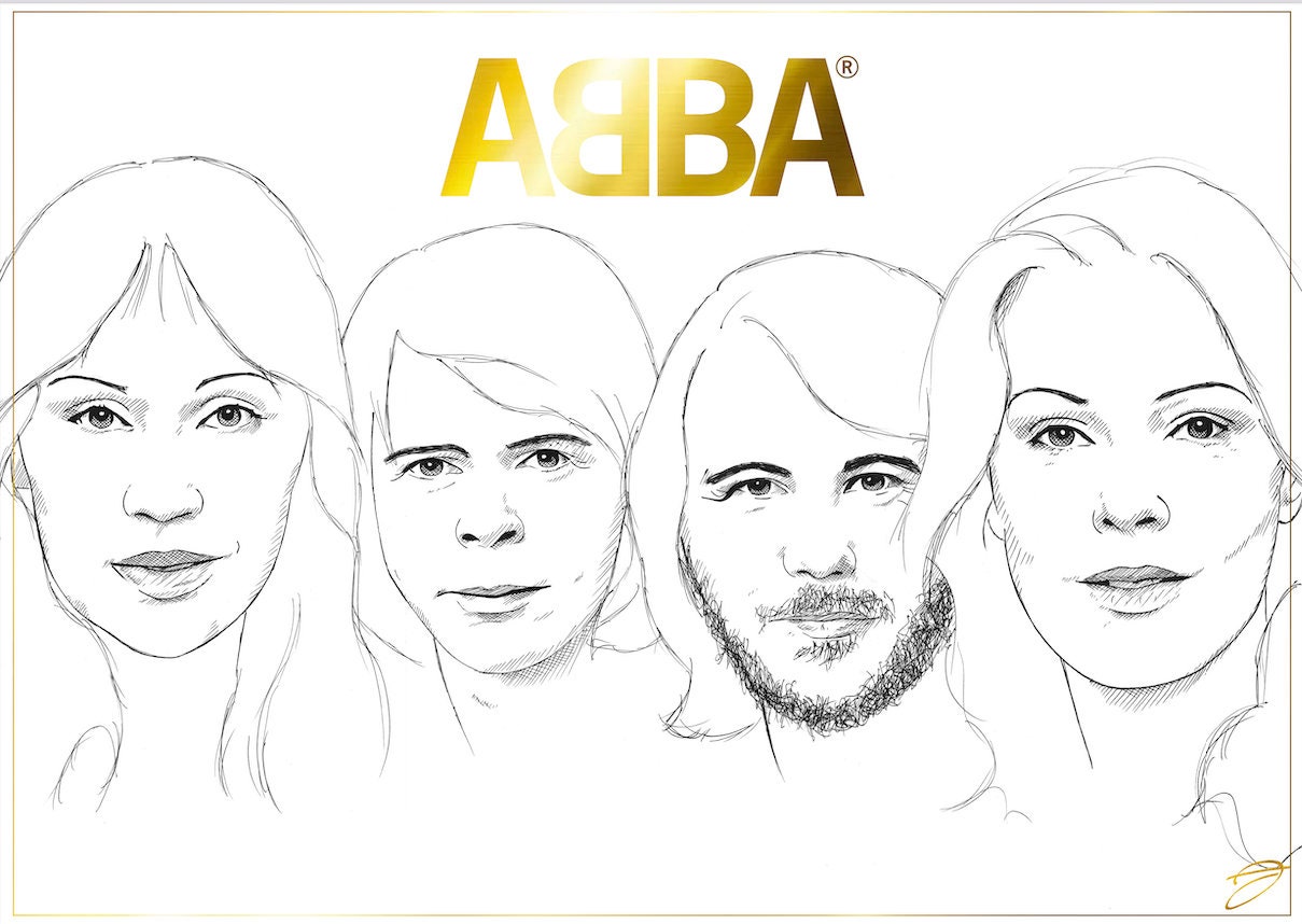 ABBA - Pen Sketch Print - Etsy