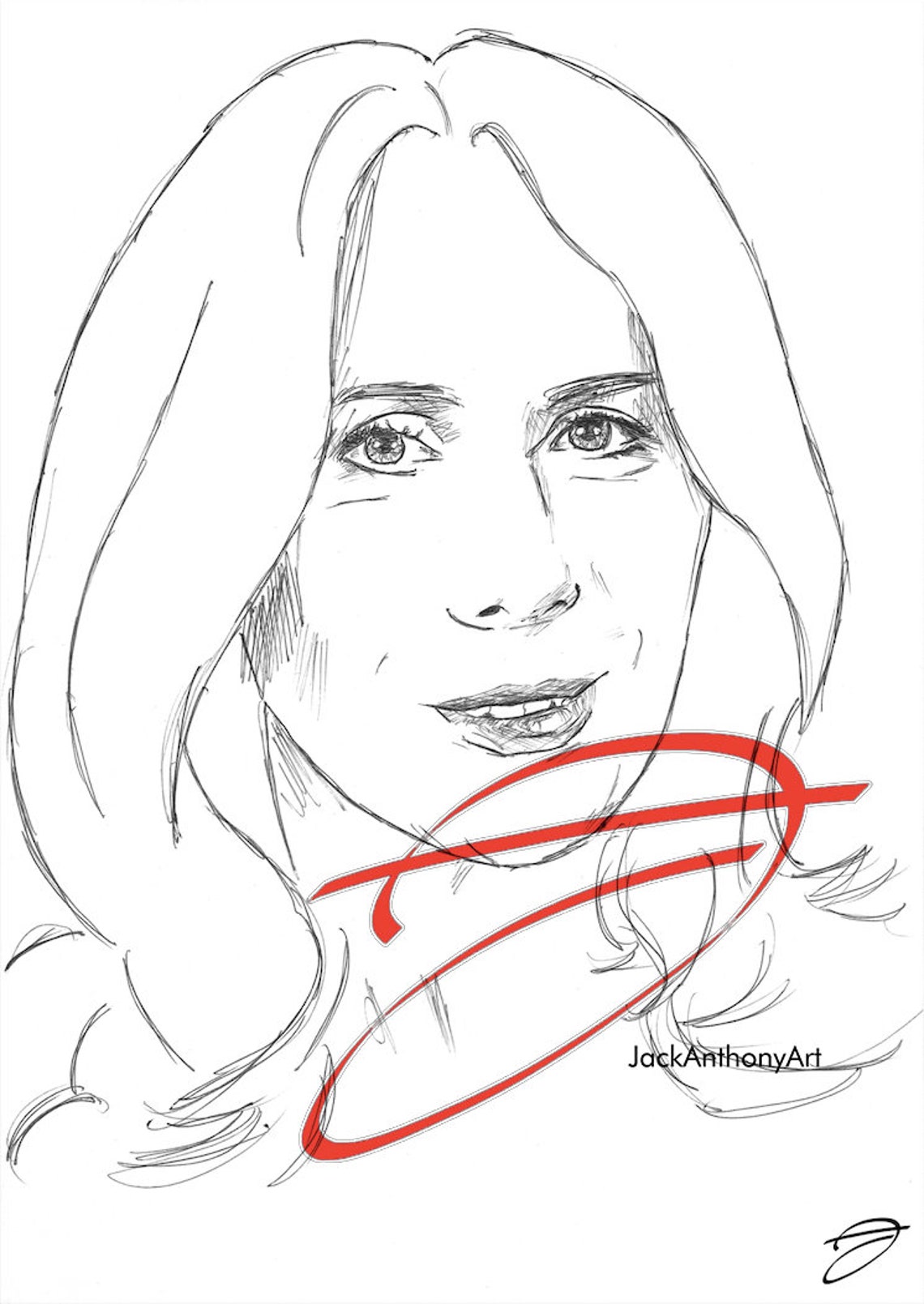 Catherine Tate as Donna Noble Pen Sketch Print - Etsy