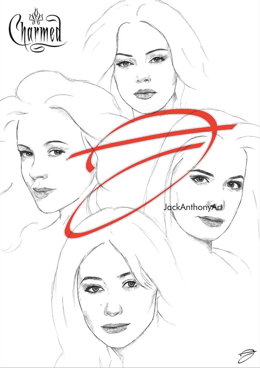 The Charmed Ones - Pen Sketch Print - Etsy