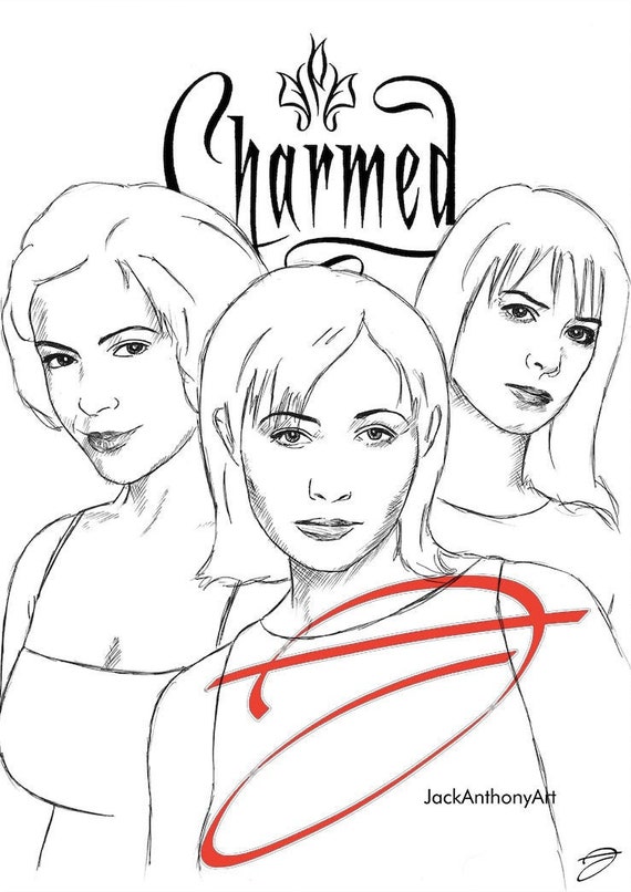 Charmed Season 1 Pen Sketch Print | Etsy