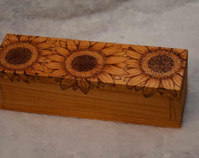 Sunflower Wood Burned Box Pyrography Box Home Decor Trinket - Etsy