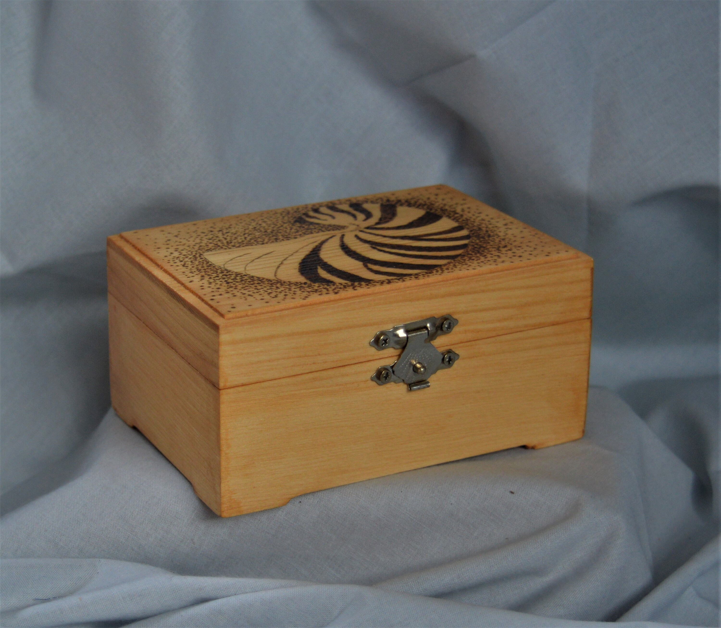 Nautilus Wood Burned Box, Hand Burned Trinket Box, Jewelry Box ...