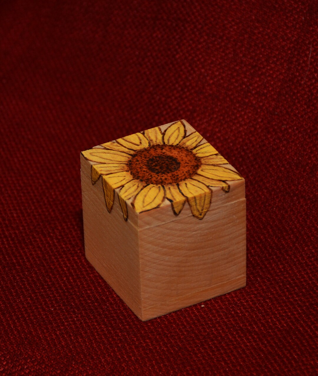 Sunflower Wood Burned Box, Pyrography Box, Home Decor, Trinket Box ...