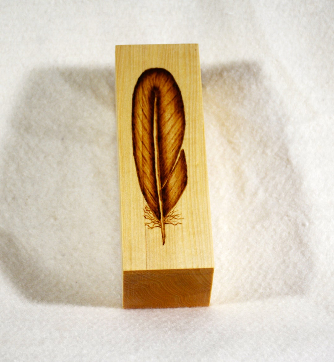 Wood Burned Feather Box, Pyrography, Trinket Box, Jewelry Box, Keepsake ...
