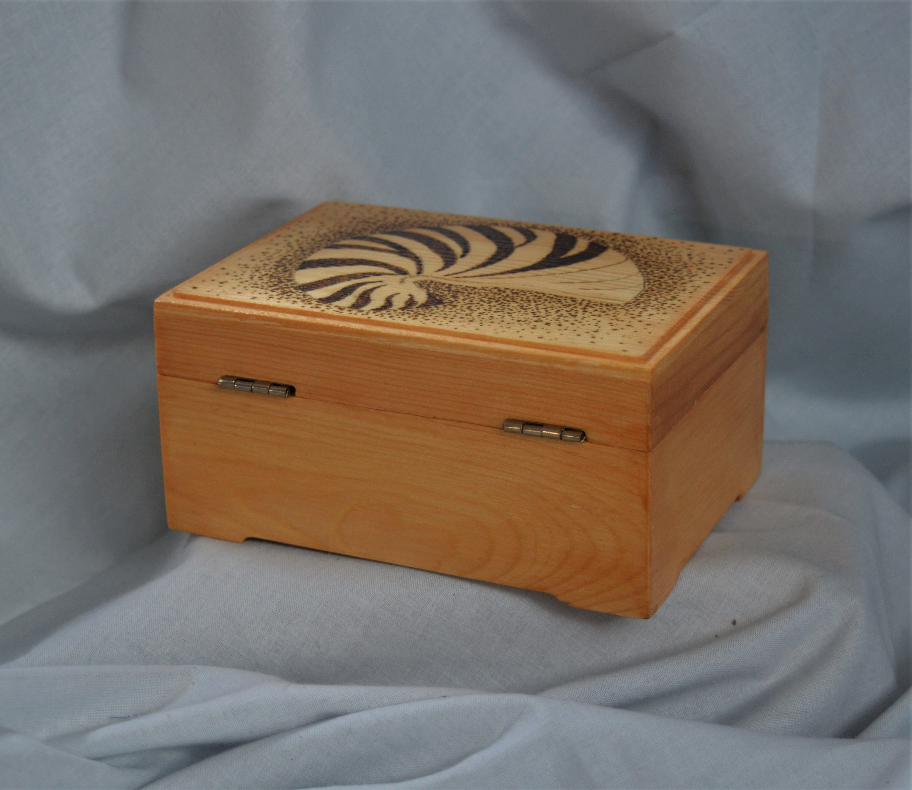 Nautilus Wood Burned Box, Hand Burned Trinket Box, Jewelry Box ...