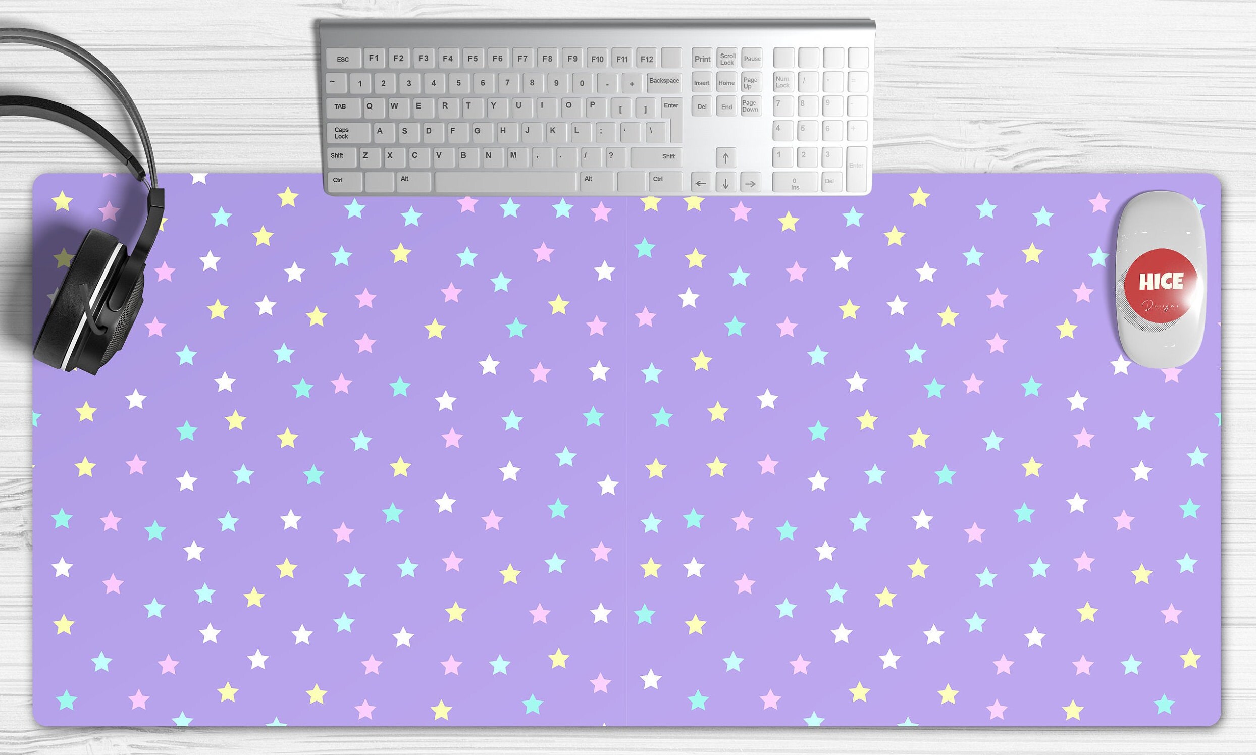 Cute Stars Purple Extended Mouse Pad Desk Mat Cute Desk Mat | Etsy