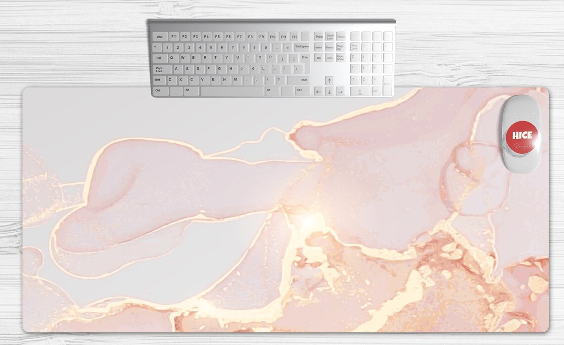 Luxury Rose Gold Pink Marble Desk Mat Desk Mat Extra Large | Etsy