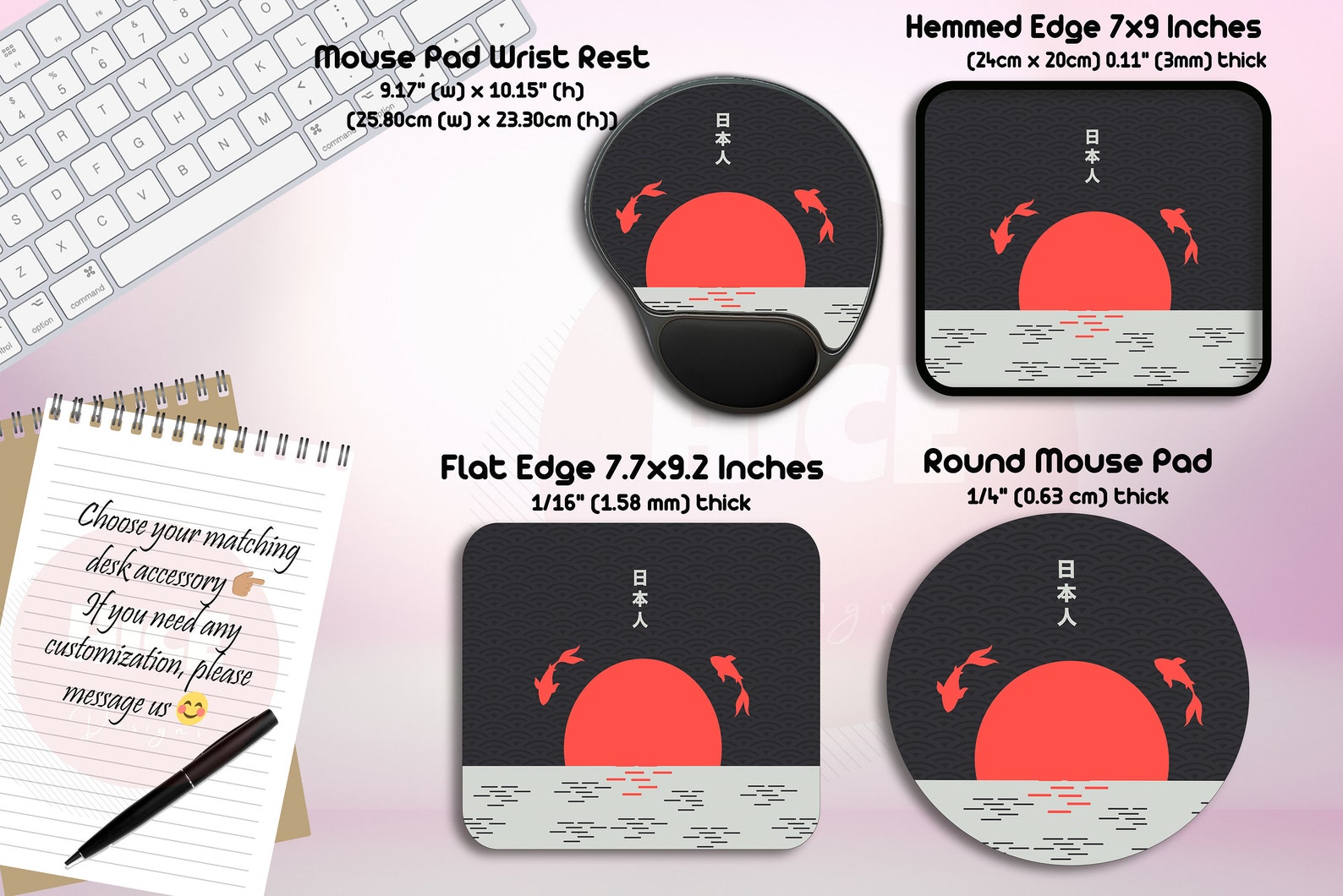 Minimal Japanese Art Desk Mat Desk Mat Extra Large Japanese - Etsy