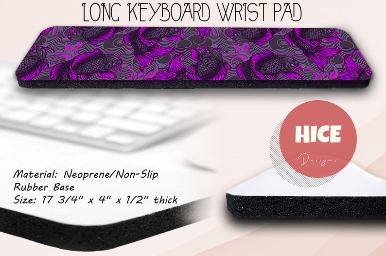 Purple Koi Fish Desk Mat Japanese Desk Mat Extra Large With - Etsy