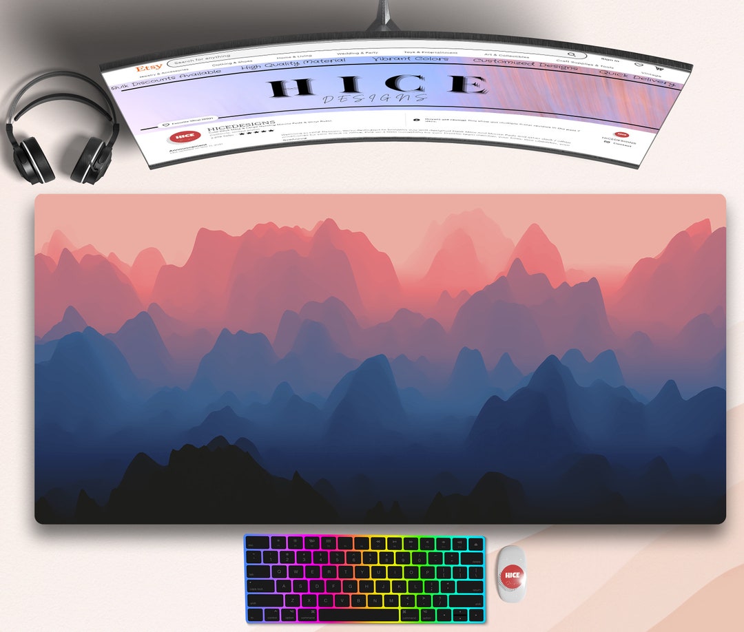 Xxl Gaming Mouse Pad Abstract Landscape Background, Cute Desk Mat ...