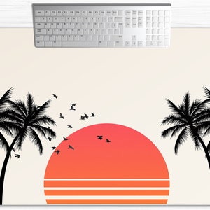 Beige Boho Tropical Sunset Desk Mat Cute Desk Mat for Home - Etsy