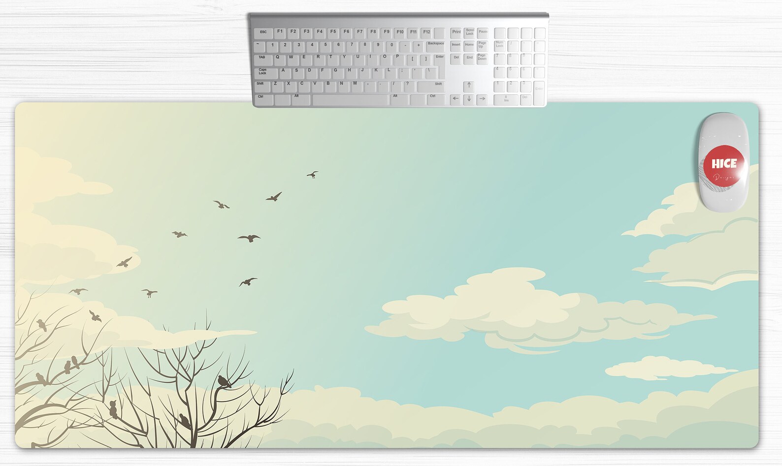 Crows on Tree Modern Art Desk Mat Cute Desk Mat Extra Large | Etsy