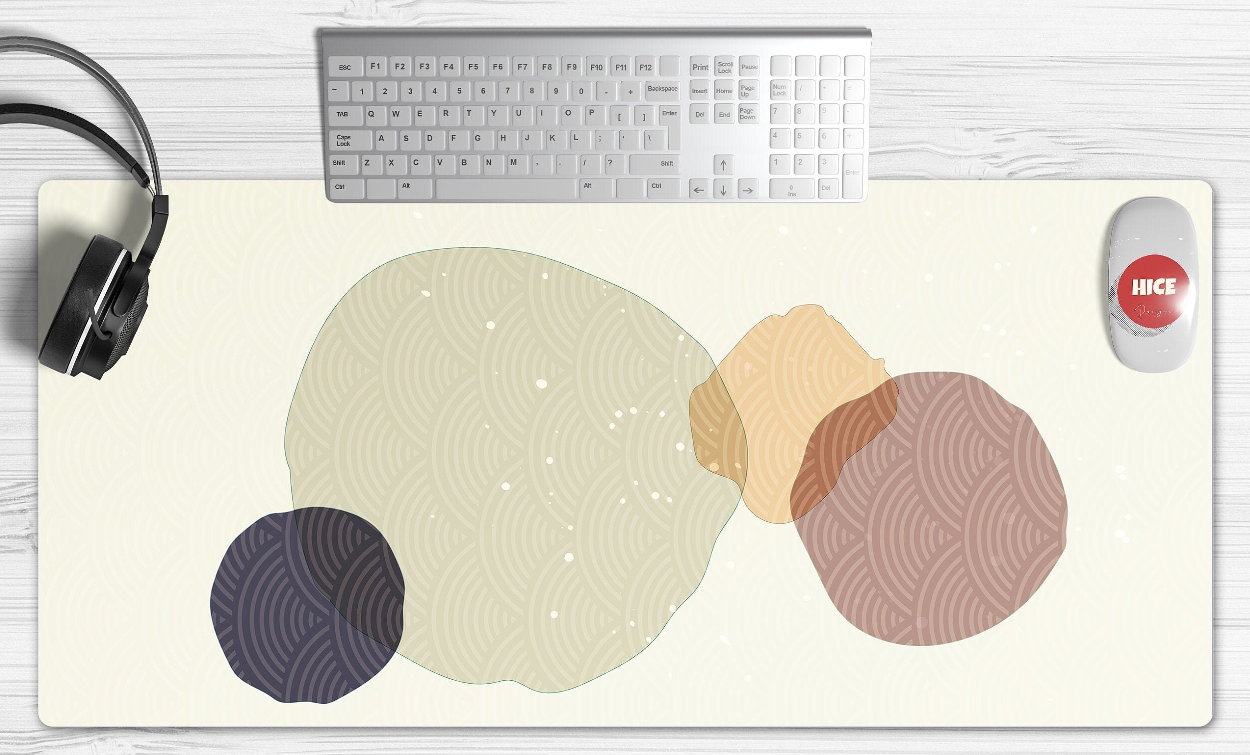 Japanese Art Beige Abstract Desk Mat Cute Desk Mat Extended - Etsy