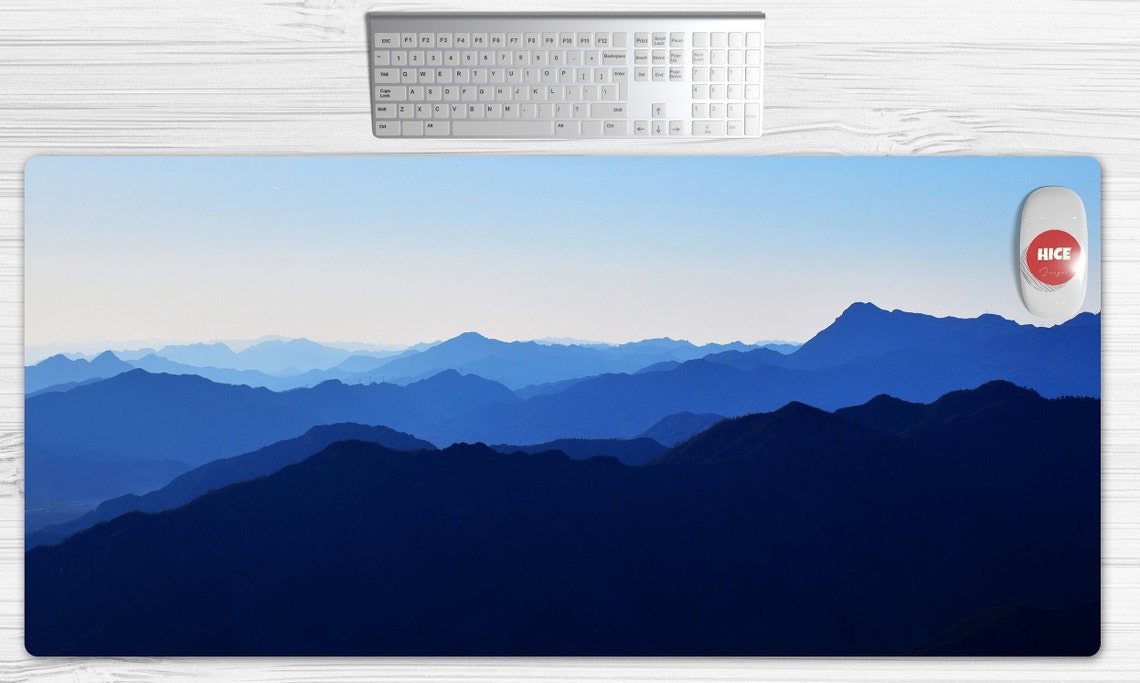 Abstract Landscape Blue Desk Mat Extra Large Desk Mat Cute | Etsy
