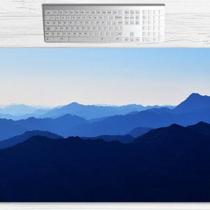 Abstract Landscape Blue Desk Mat Extra Large Desk Mat Cute | Etsy