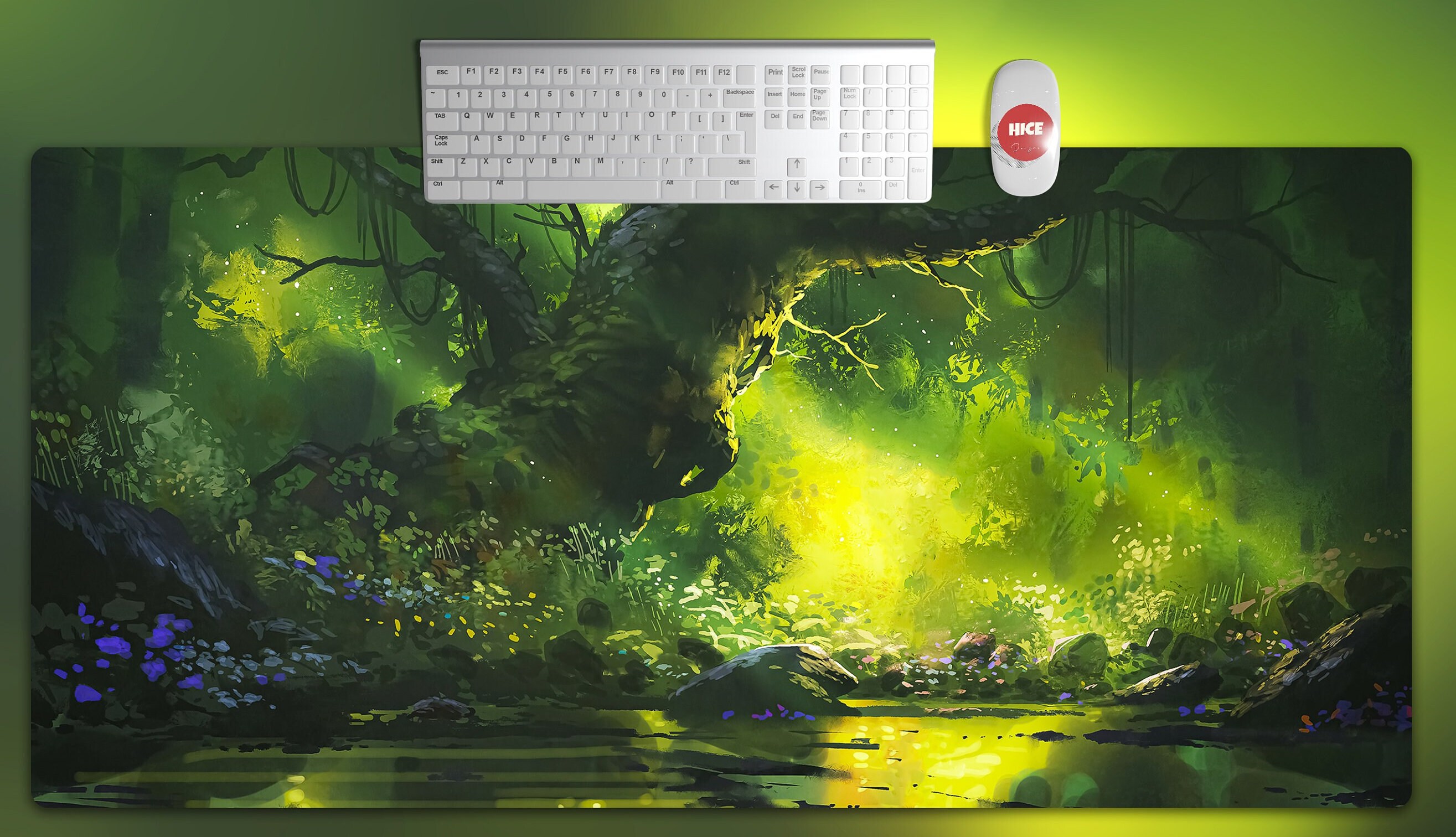 Magical Deep Forest Green Desk Mat Large Anime Desk Mat for | Etsy