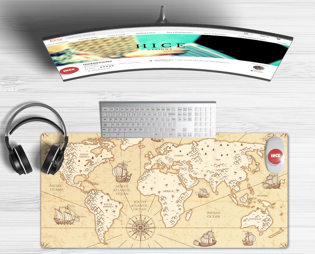 Historical World Map Large Desk Mat ,extended Mouse Pad, Cute Mouse Pad ...