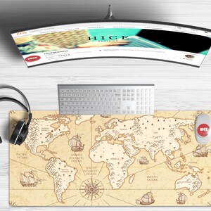 Historical World Map Large Desk Mat ,extended Mouse Pad, Cute Mouse Pad ...