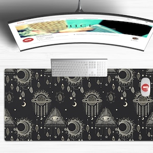 Mystical Eye Celestial Desk Mat, Black Extra Large Desk Mat for Home ...