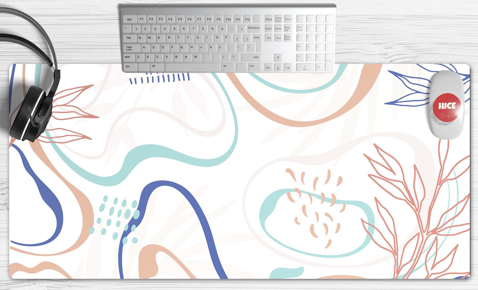 Soft Abstract Decorative Desk Mat Extended Mouse Pad Desk | Etsy