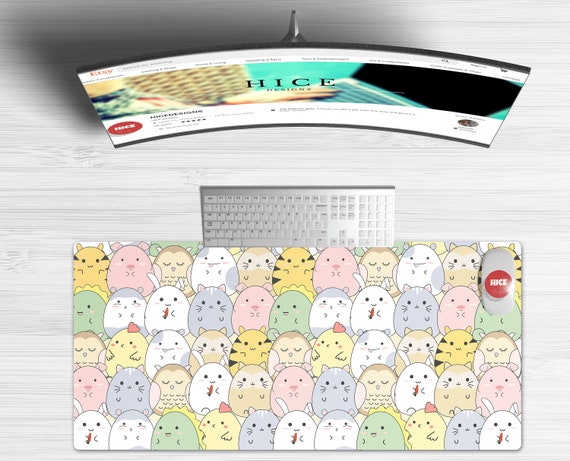 Cute Animals Desk Mat Extra Large Desk Mat Cute Extended | Etsy