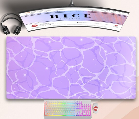 Purple Pastel Water Desk Mat Pastel Kawaii Mouse Pad Cute - Etsy